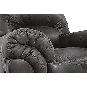 Signature Design by Ashley Bladen Faux Leather Manual Rocker Recliner, Gray