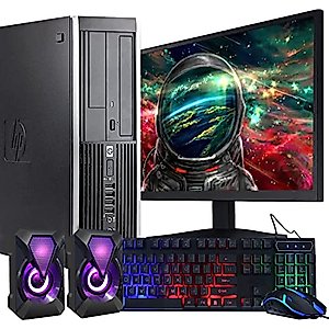 HP Elite Desktop Computer PC, 3.1 GHz, Intel Core i5, 16GB, RAM, 2TB HDD, New 22 inch LED Monitor, RGB Speaker and Keyboard Mouse, WiFi, Windows 10 Pro (Renewed)