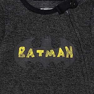 DC Comics Justice League Batman Superman The Flash Newborn Baby Boys 3 Pack Zip Up Sleep N' Plays 6-9 Months