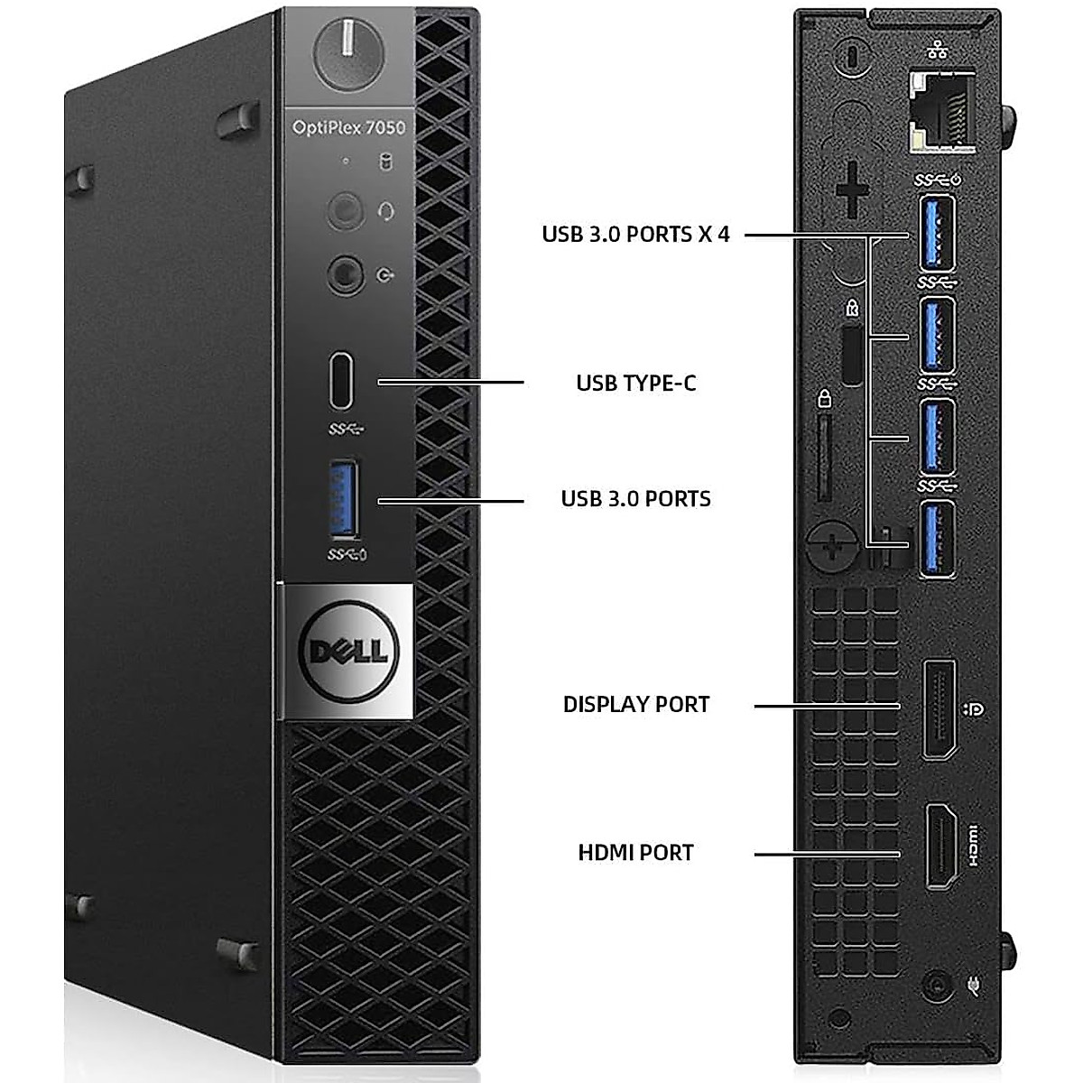 Dell OptiPlex 7050 Mini PC Desktop Computers, Intel Core i5-7500 2.7GHz, 32GB RAM, 512GB SSD, Windows 10 Pro (Renewed)