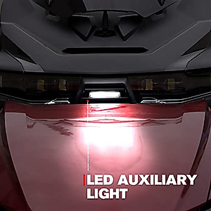 A & UTV PRO Front Center Fairing with Accent Light for Can-Am Spyder RT 2020 2021 2022 2023 Accessories, Waterproof, Plug & Play, Black, 1PC