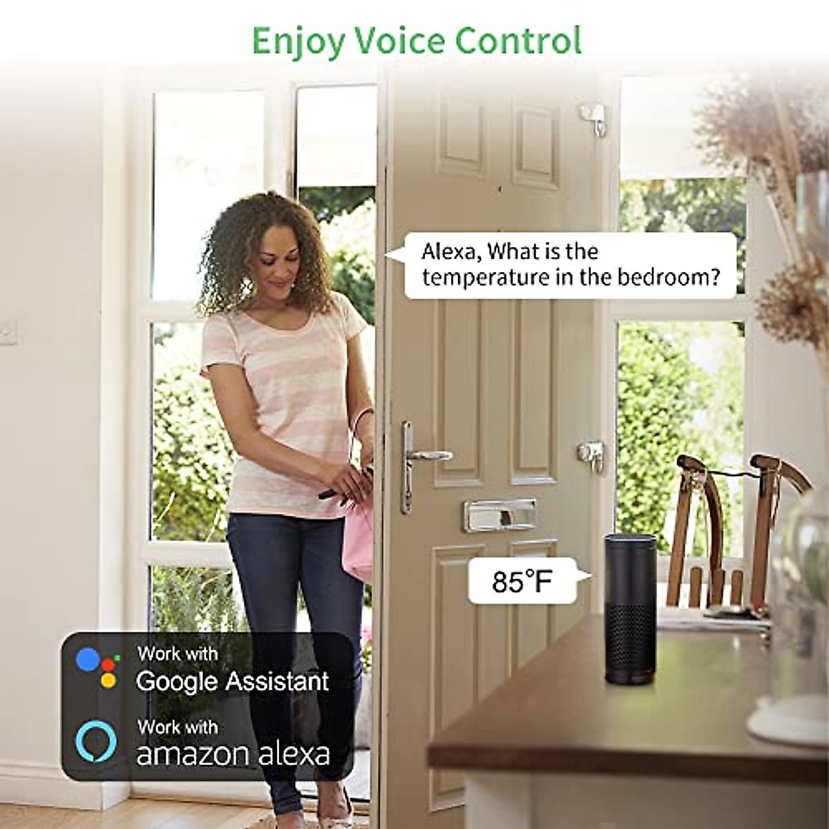 WiFi Temperature Sensor 3 Pack, Diivoo Remote Thermometer Compatible with Alexa, Wireless Humidity Monitor with App Notification Alert, Smart Hygrometer Meter for Home, Pet, Indoor