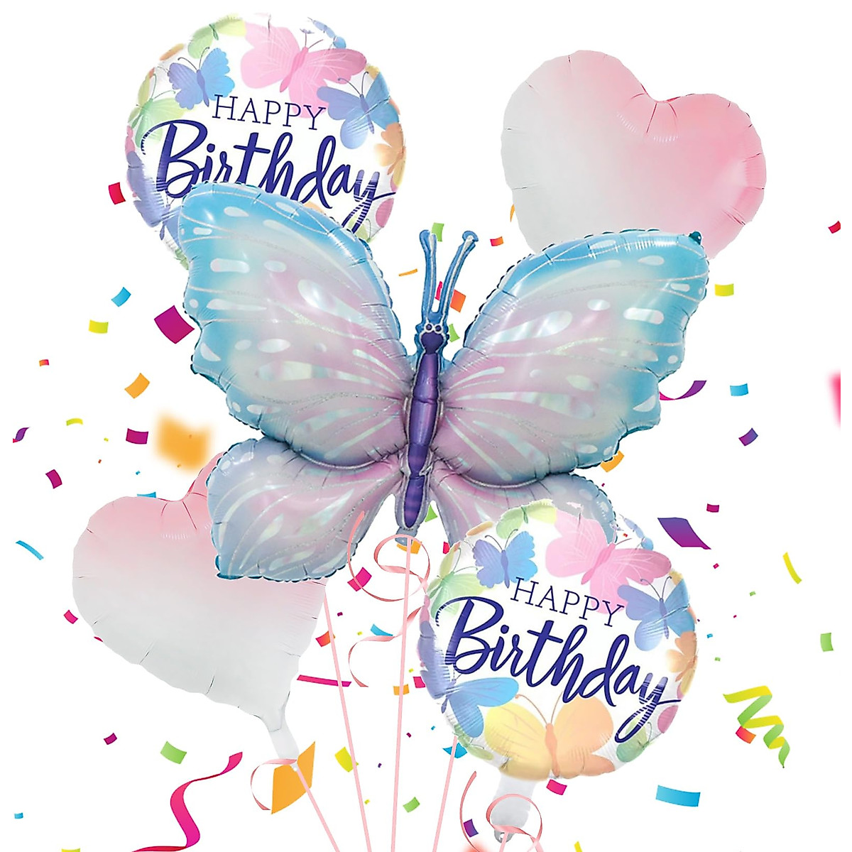 Giant Butterfly Balloon 5 Pcs 40Inch Purple Butterfly Balloons for Butterfly Birthday Decorations Butterfly Party Decorations (Purple)