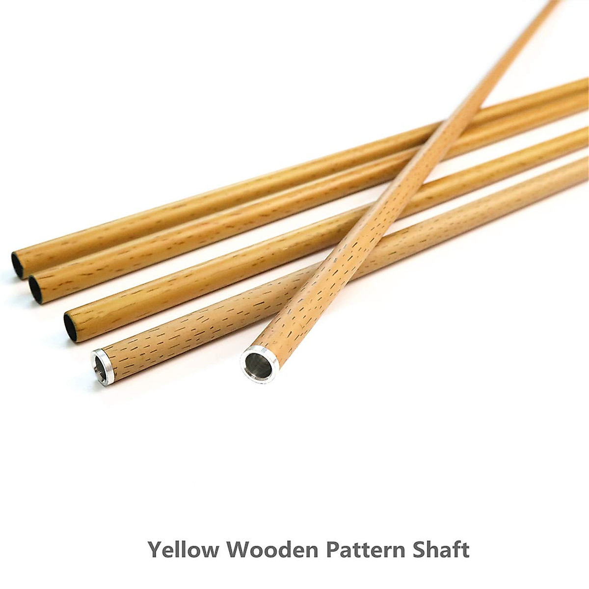 340 Spine 29 Inch Pure Carbon Arrow Shafts with Aluminum Inserts ID 6.2mm Plastic Knocks Wooden Pattern Shafts for Hunting Shooting (12 Pack)