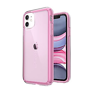 Speck iPhone 11 Case - Drop Protection, Shock-Absorbent Fits iPhone XR Case & iPhone 11 - Dual Layer Design, with Rubber Sheild & Slim Design - Pink Tint, Forever Pink GemShell