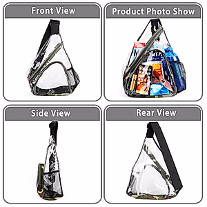HULISEN Clear Sling Bag, Clear Bag Stadium Approved, Transparent Shoulder Crossbody Backpack Chest Casual Daypack