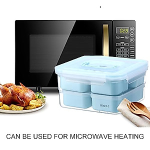 amokk Snackle Box Charcuterie Container with Handle Divided Lunch Box Containers for Adults Salad Container BPA Free (Blue)