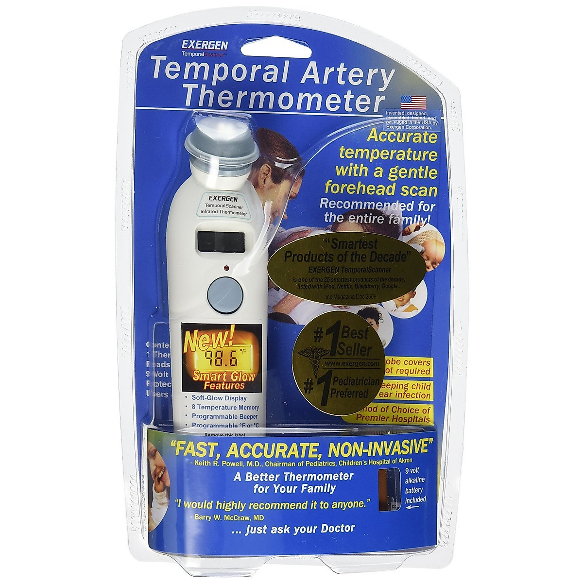 Exergen Temporal Artery Thermometer MODEL# 2000C TAT-2000C Battery (Pack of 2)