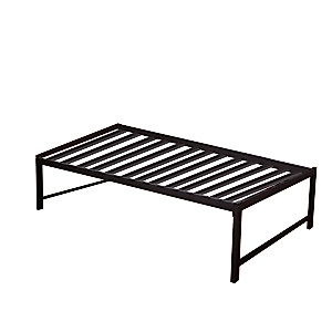 Kings Brand Furniture - Twin Size Black Metal High Riseer Platform Daybed with Pop Up Trundle