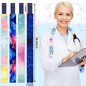 4 Pieces Stethoscope Covers with Removable Tube Handmade Stethoscope Accessories for Nurses Doctors (Starry Sky)