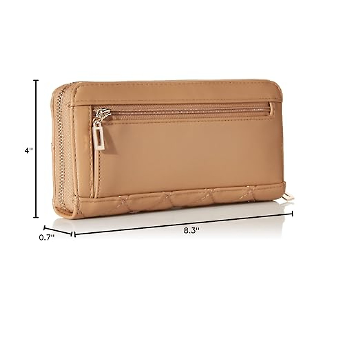 GUESS Cessily Large Zip Around Faux Leather Wallet, Beige