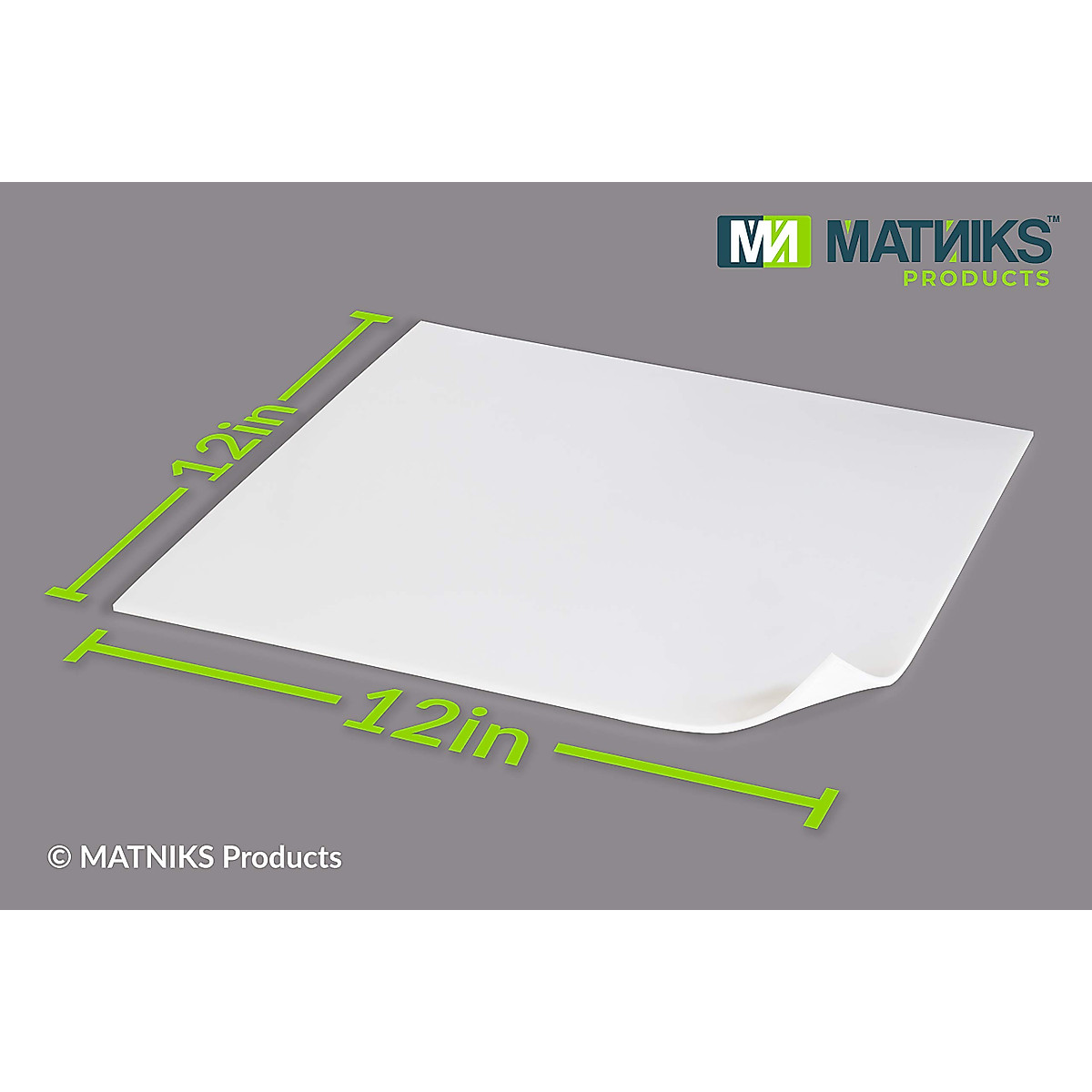 MATNIKS Food Grade Silicone Rubber Sheet 12x12-inch by 1/8 White - Duro Shore A65 High Temperature Heavy Duty for Gaskets DIY Food Covers Lids Sealing Material Supports Microwave Oven Protection