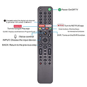 MYHGRC RMF-TX500U Voice Remote Control fit for Sony Smart TV Replacement Sony Voice Remote for All Sony Bravia LED OLED LCD 4K UHD HDTV HDR TV, with Google Play Netflix Button …