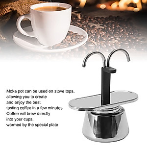 YEmirth 2 Cup Stovetop Espresso Maker, Moka Pot Coffee Maker Classic Italian Coffee Maker Espresso Maker Stovetop 2 Cup 100ML Double Head Stainless Steel, DIY Conduit Coffee Pot
