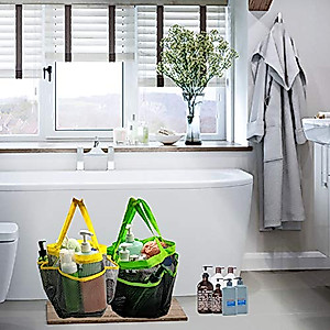 2 Pack Mesh Shower Caddy, Quick Dry Shower Tote Bag Hanging Toiletry with 2 Handles for Shampoo, Conditioner, Soap and Other Bathroom Accessories