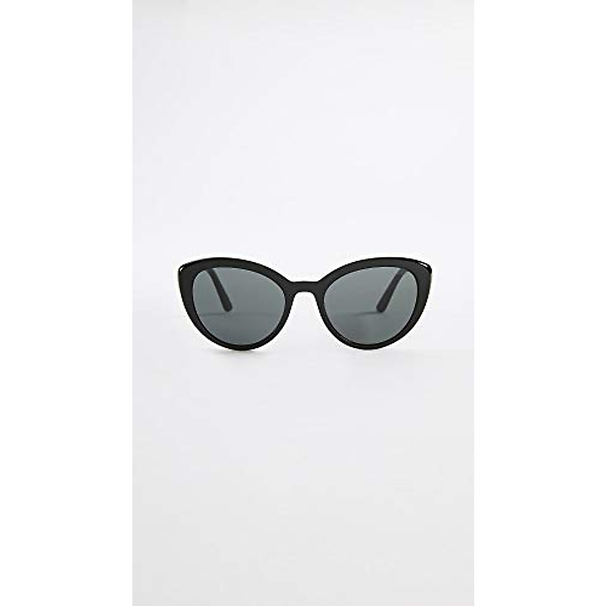 Prada PR 02VS 1AB5S0 Black Plastic Cat-Eye Sunglasses Grey Lens