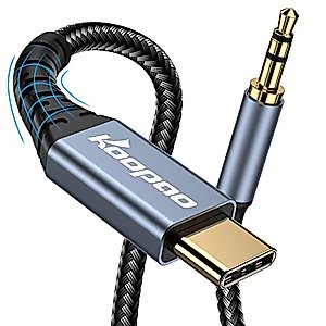KOOPAO USB C to 3.5mm Audio Aux Jack Cable(3.3Ft),Type C to 3.5mm Headphone Stereo Cord Car Compatible with Samsung Galaxy S23 S22 S21 S20＋ Note 20 10,i Pad Pro 2018,Google Pixel 3 4 5 XL