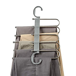 My Home Magic Pant Hanger - Organization and Space Saver Closet Companion, Grey / Stainless Steel