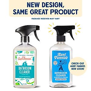 Aunt Fannie's All Purpose Bathroom Cleaner Vinegar Spray for Shower, Tub, Toilet, Tile, Sink and Fixtures, 16.9 Ounces (Single)