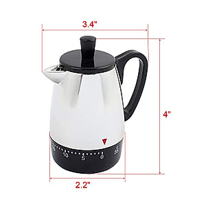 uxcell 4x3.4x2.2-Inch 60 Mins Mechanical Kitchen Time Meter Coffee Pot Design