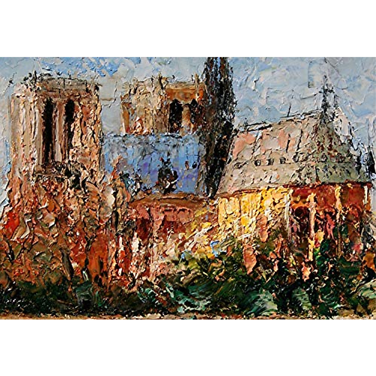 (SOLD) Majestic Notre Dame - Paris France by internationally renown painter Andre Dluhos