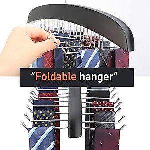 3 Packs Tank Top Hangers Space Saving, Tank Top Organizer Bra Hangers for Closet with 72 Foldable Metal Hooks, Wooden Tie Storage Hanger Racks for Camisoles, Bras, Belts, Scarfs(Black)