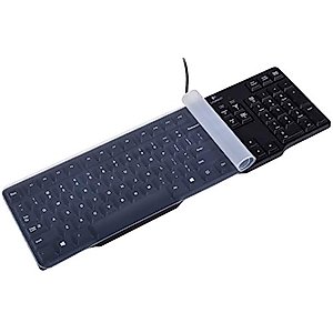 Universal Clear Waterproof Anti-Dust Silicone Keyboard Protector Cover Skin for Standard Size PC Computer Desktop Keyboards (Size: 17.52" x 5.51")