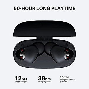 Tribit [Upgraded Version] Wireless Earbuds, Qualcomm QCC3040 Bluetooth 5.2, 4 Mics CVC 8.0 Call Noise Reduction 50H Playtime Clear Calls Volume Control True Wireless Bluetooth Earbuds, FlyBuds C1