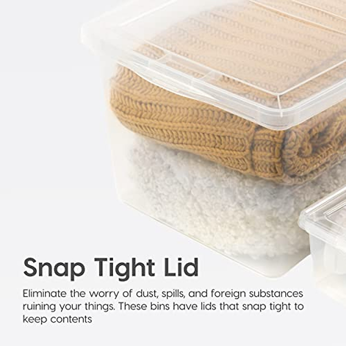 IRIS USA 6.7 Qt. Lightweight Plastic Storage Container Bin with Latching Lid, 6 Pack, for Shoes, Heels, Action Figures, Crayons/Pens, Art Supplies, School Supplies, Stackable and Nestable, Clear