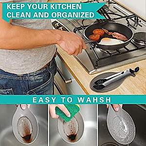 Modern Kitchen Silicone Spoon Rest,Countertop Cooking Utensil Spoon Holder for Stove Top, Kitchen Utensil Holder,Resistant Easy Cleaning and Quality Material (Set of 3)