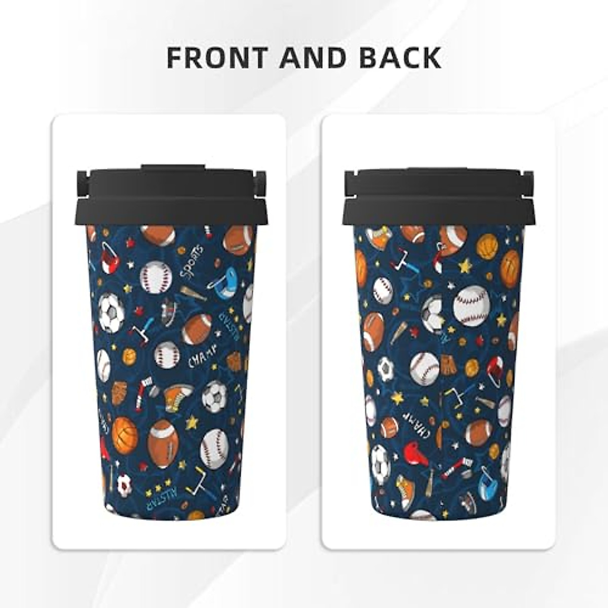 WANGZHAO Sports Baseball Game Print Double Wall Stainless Steel Vacuum Insulated Tumbler Cup Home Thermal Cup