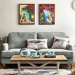 Scenery Paint By Numbers for Adults 4 Pack - DIY Adult Paint by Number Kits On Canvas Door Flowers Sunset Painting by Numbers for Beginners,Acrylic Paint Butterfly Crafts for Home Decor 12x16 Inch