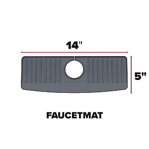 WeatherTech FaucetMat - Protect Your Kitchen & Bathroom Countertops - Dark Grey/Slate