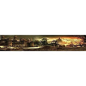 Reptile Habitat Background; Gothic Castle for 20L, 3-Sided Wraparound