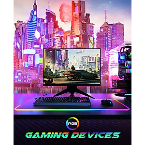 RGB Gaming UtechSmart Large Extended Soft Led Mouse Pad with 14 Lighting Modes 2 Brightness Levels, Computer Keyboard Mousepads Mat 800 x 300mm / 31.5×11.8 inches