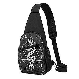FREEHOTU Serpents Gothic Occult Sling Backpack Travel Daypack Chest Bag Crossbody Shoulder Bag