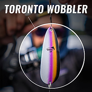 ETIC Toronto Wobbler 3", 1/2oz Fishing Spoons Kit 100% Made of Brass, 3 pcs Fishing Lures, Tackle, Hooks, Baits, Spinning, Casting, Trolling for Trout, Salmon, Pike, Walleye, Bass and Mores