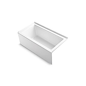 KOHLER K-20202-RA Underscore Rectangle 60-Inch x 32-Inch Alcove Bath with Integral apron, integral flange and right hand drain, White