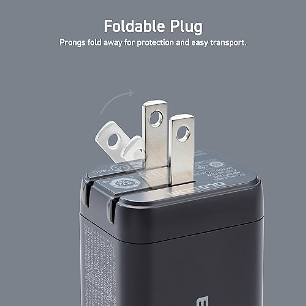 ELECOM 65W USB C Wall Charger Block, 3 Multi Port GaN II Plus Fast Charging, Compact Power Adapter for Multiple Devices, iPhone, Laptop, Tablet, iPad, Airpods, Watch, Speakers, Samsung (Black)