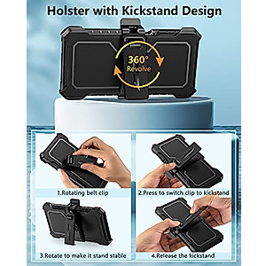 SOiOS for Samsung Galaxy A03s Case: Military Grade Drop Proof Protection Cell Phone Holster Cover | Heavy Duty Protective Rugged Cases with Kickstand | Durable Matte Textured Shockproof TPU Protector