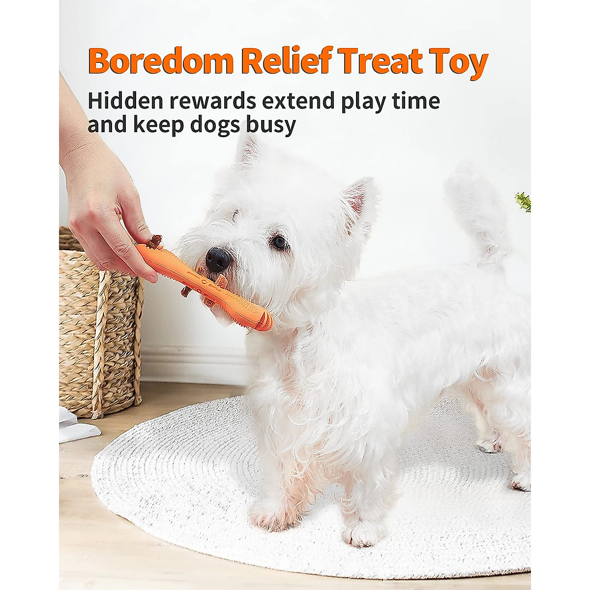 SCHITEC Puppy Chew Toys, [2 Pack] Interactive Treat Dispensing Puzzle Toy for Small Dogs, Tough Rubber Teething Dog Bones for Puppies