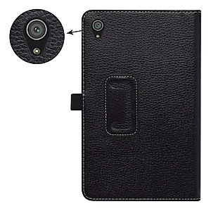 Bige Case,PU Leather Folio 2-Folding Stand Cover for 8in Verison Alcatel TCL Tab 8 (Model TCL 9038s)/T-Mobile Alcatel Joy Tab 2 8 (Model 9032Z) Tablet,Black