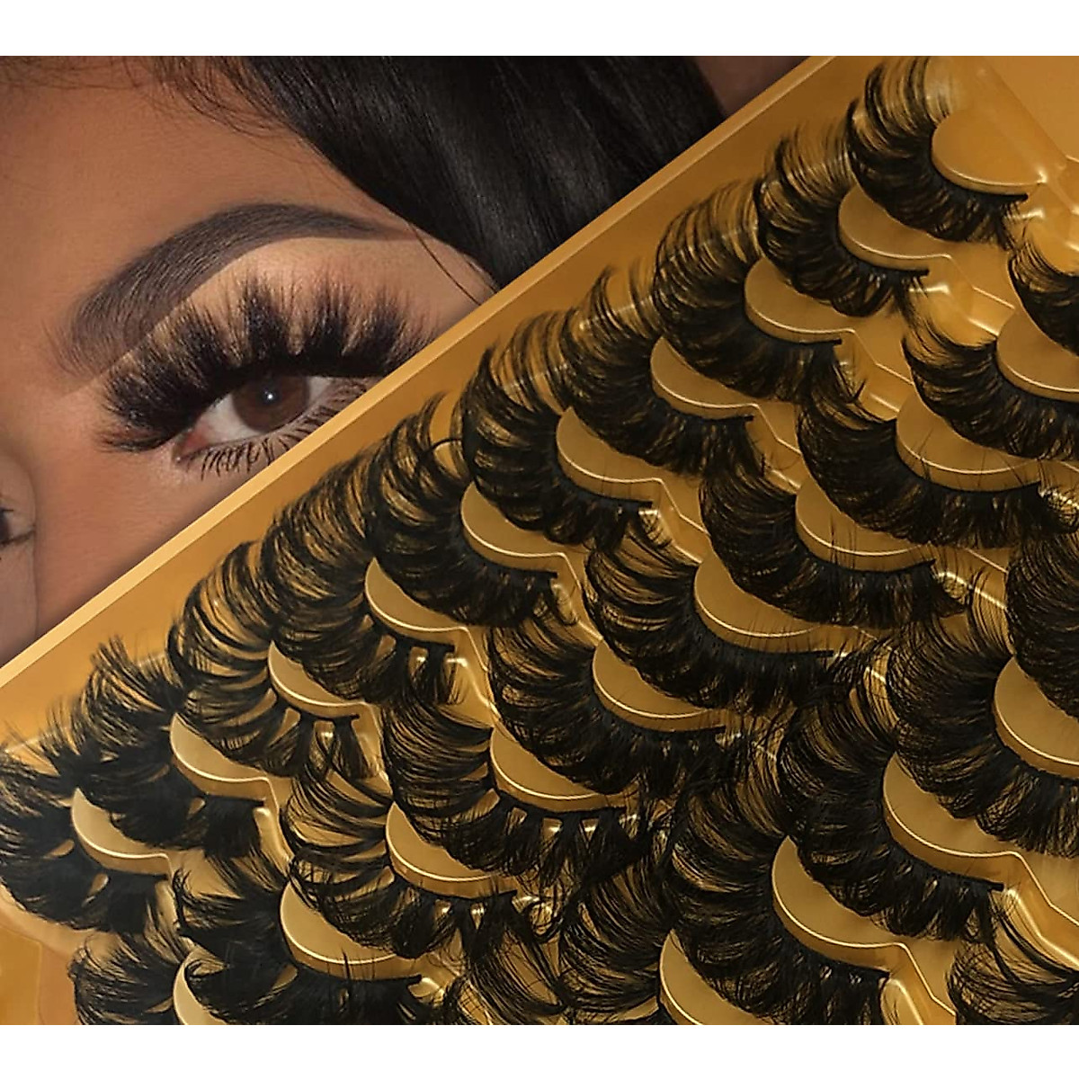 25MM Mink Lashes 25 mm False Eyelashes Long 20 Pairs Pack Dramatic 5D Full Volume Fake Eyelashes 5 Styles Wispy Curly Mink Eyelashes Wholesale, by TIMELABS