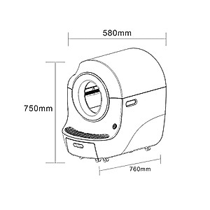 Cat Box Smart Cat Litter Box Electric Automatic Cat Toilet Large Spherical Warehouse Low Noise Cat Litter Box 9L Cat Litter Capacity, Suitable for Cats Within 33lbs Cat Furniture ( Color : White )