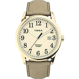 Timex Women's Easy Reader 38mm Watch – Gold-Tone Case Cream Dial with Light Gold-Tone Leather Strap