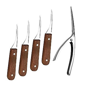 BESTonZON 1 Set Stainless Steel Shrimp Opener Lump Crab Meat Seafood Deveiner Alaskan King Crab Legs Tools for Oyster Crackers Fish Scale Remover Shrimp Line Cleaning Tools Nutcracker