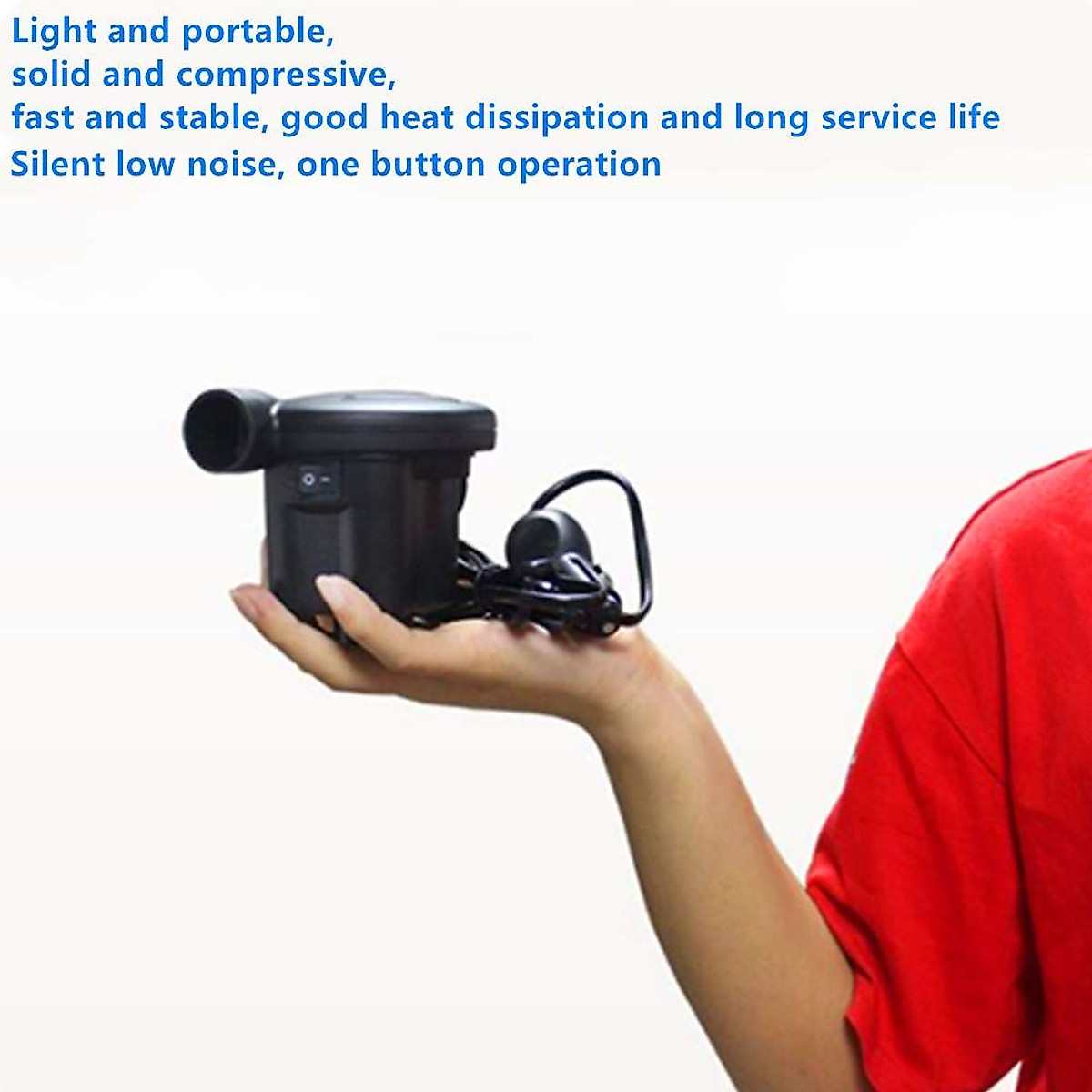 Berocia 6.56ft Electric Air Pump Air Mattress Pump Car Adapter Plug in for Inflatables Balloons Air Bed Pool Toy Raft AC Pump Quick-Fill Inflator Deflator (Both Car Adapter and Home Charger Air Pump)