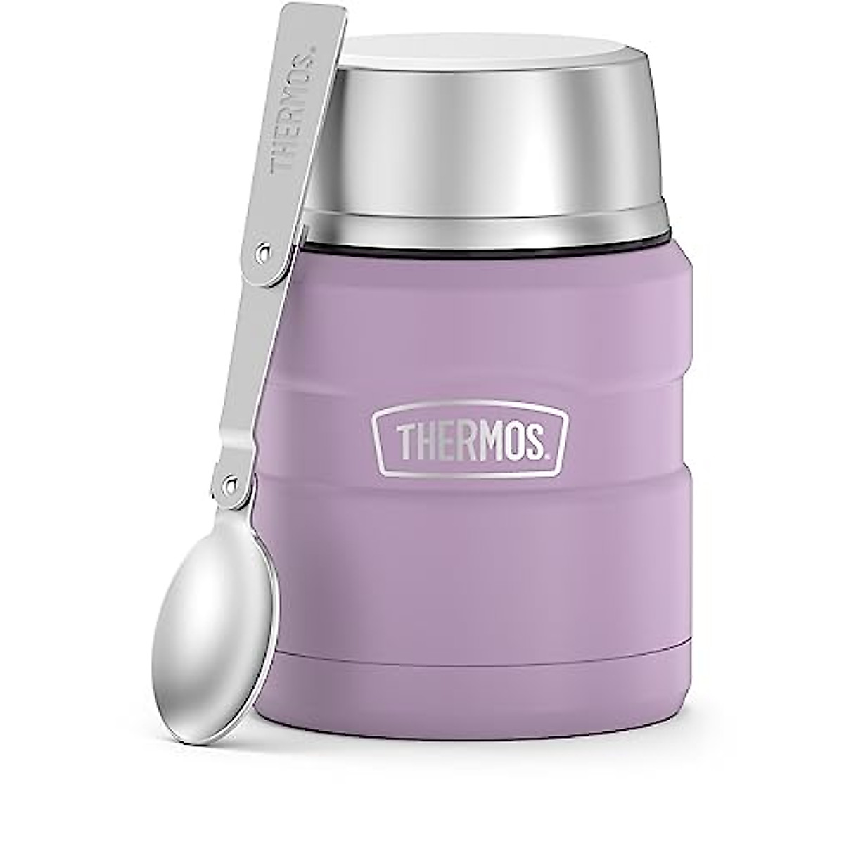 THERMOS Stainless King Vacuum-Insulated Food Jar with Spoon, 16 Ounce, Matte Lavender