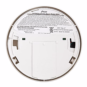 Kidde Premium Smoke Detector, Battery-Operated Smoke Alarm with Hush Feature, 9V Battery Included