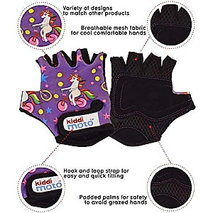 Kiddimoto - Cycling Gloves | Fingerless Gloves for Kids | Perfect for Bike, Scooter & Skateboard | Ideal for Boys and Girls | Available in Different Colourful Designs & Sizes